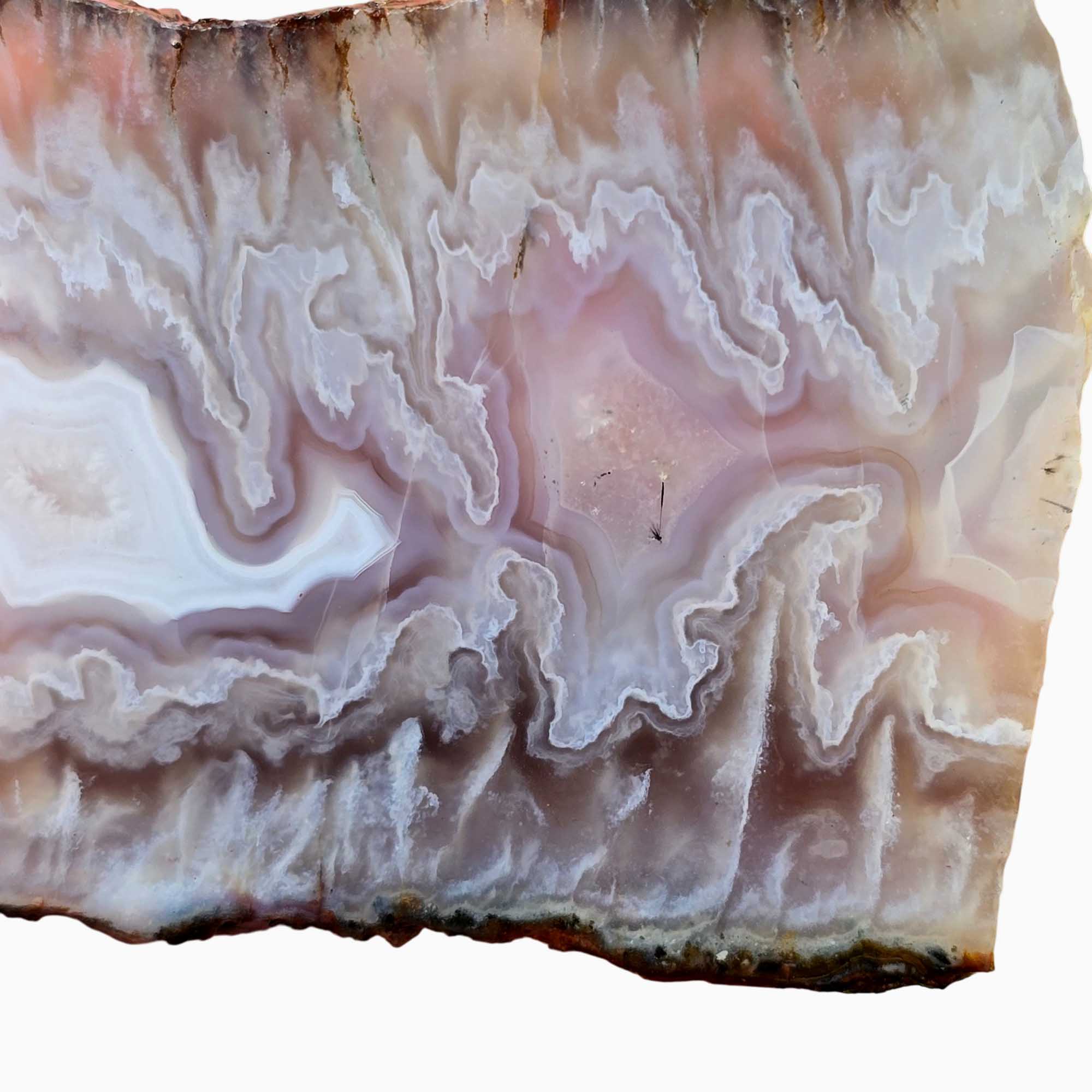 Ghost Seam Agate Slab - Classic Ghostlike Pattern - Sahara Morocco