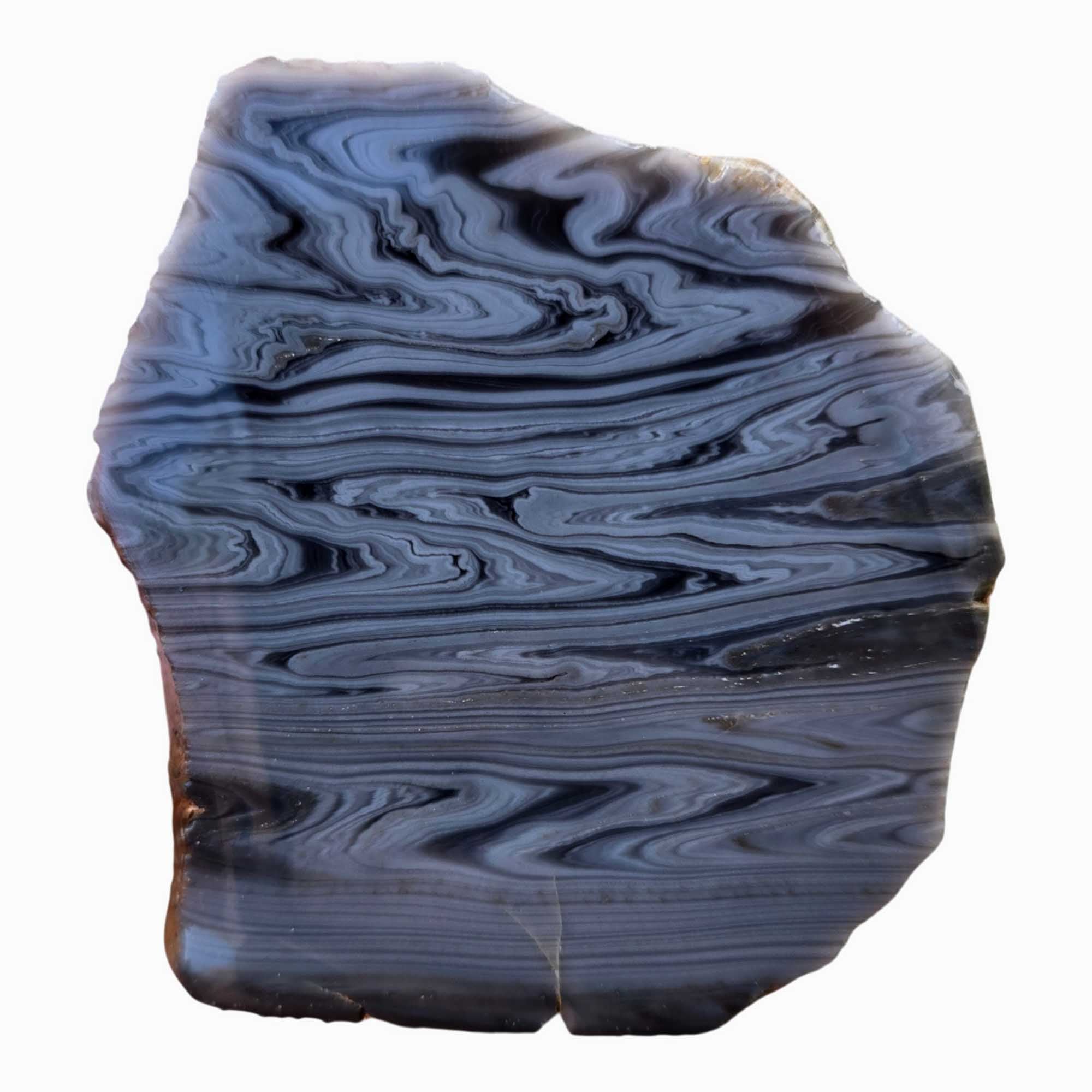 Damascus Obsidian Slab - Grey Zigzag - Davis Creek