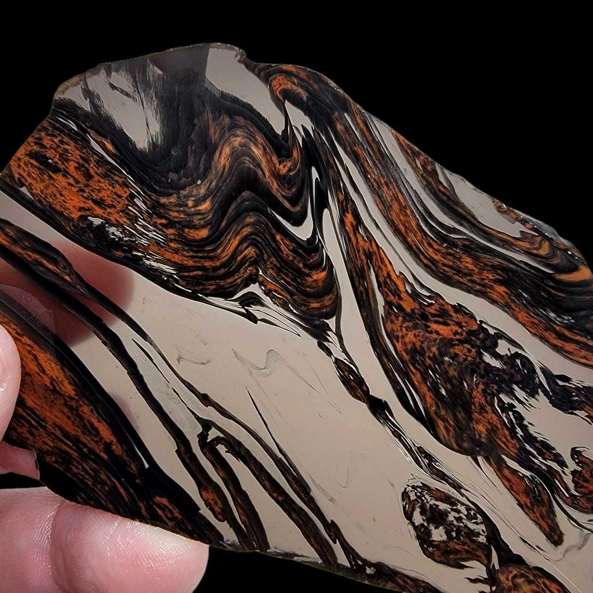 Tri-Flow Obsidian Slab! Lapidary Stone Slab!