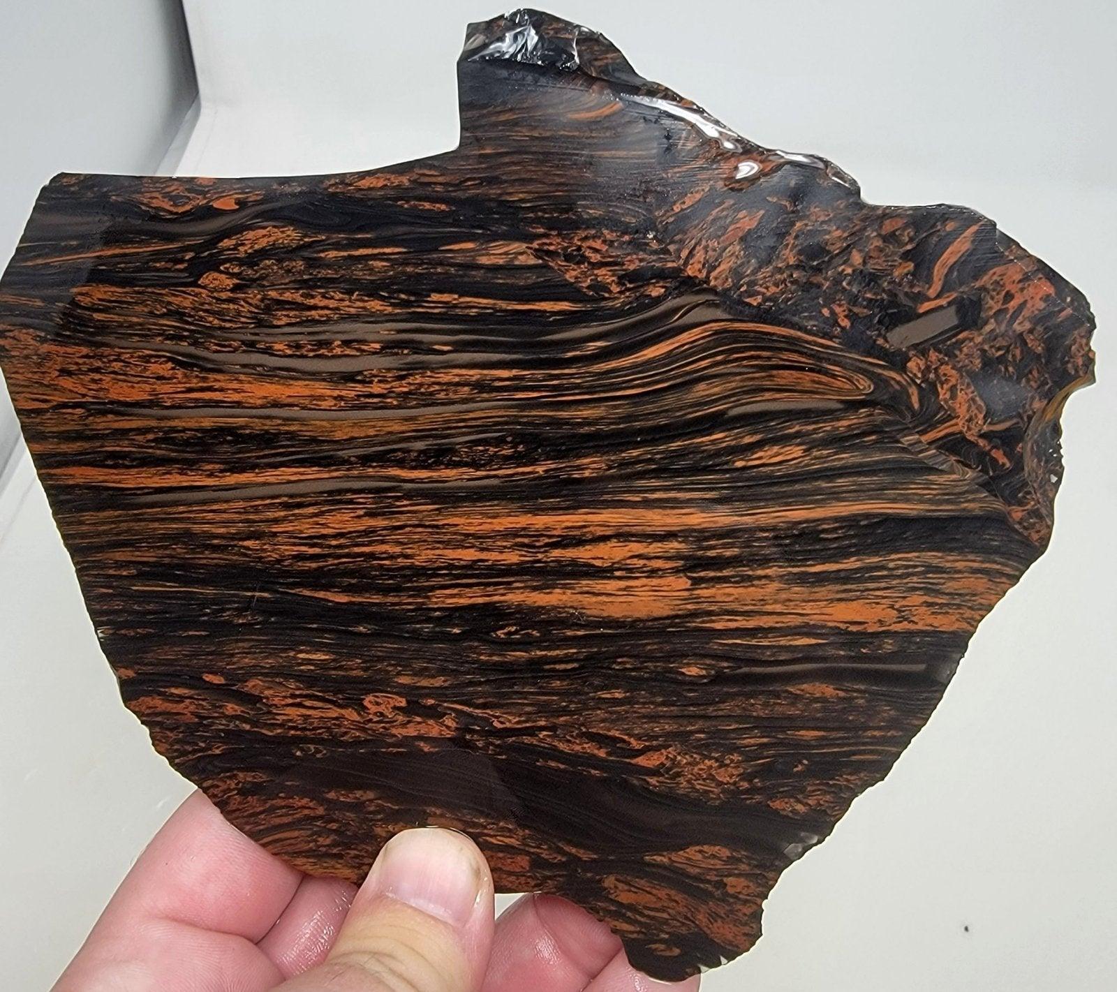 Large Tri-Flow Obsidian Slab! Lapidary Stone Slab!
