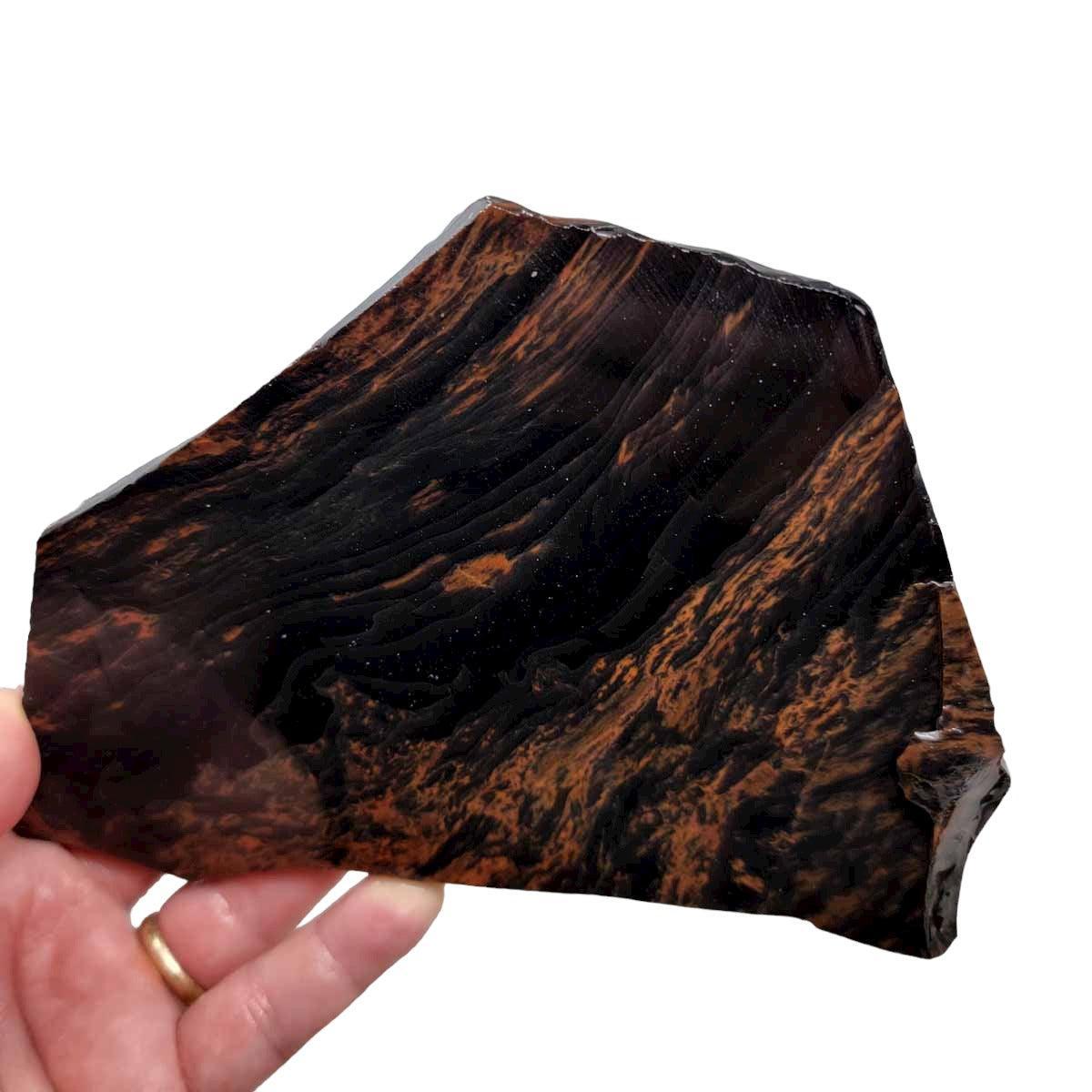 TriFlow Mahogany Obsidian Slab! Lapidary Stone Slab!