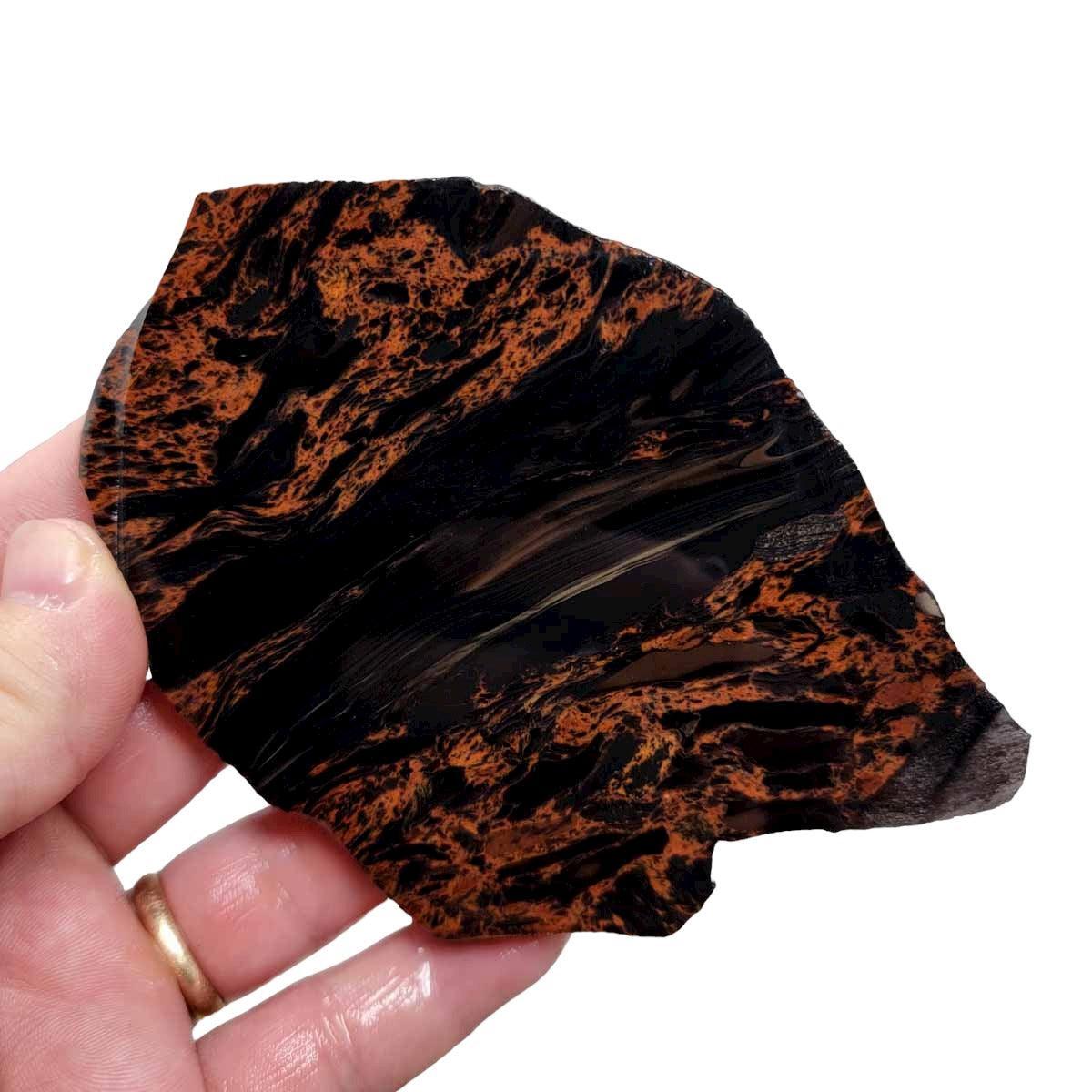 TriFlow Mahogany Obsidian Slab! Lapidary Stone Slab!