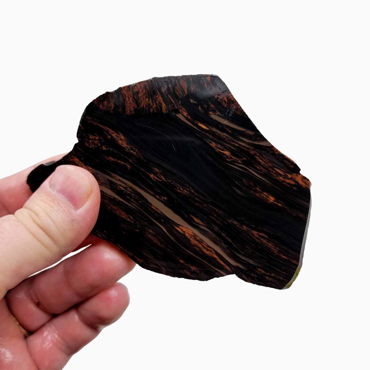 Tri-Flow Mahogany Obsidian Slab! Lapidary Stone Slab!