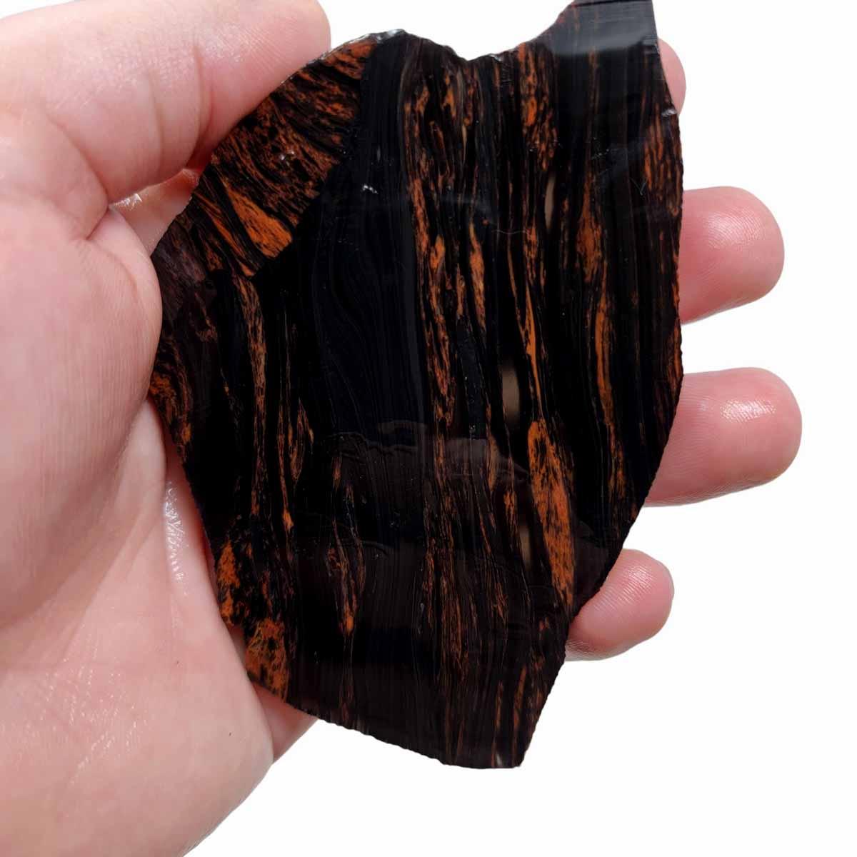 Tri-Flow Mahogany Obsidian Slab! Lapidary Stone Slab!