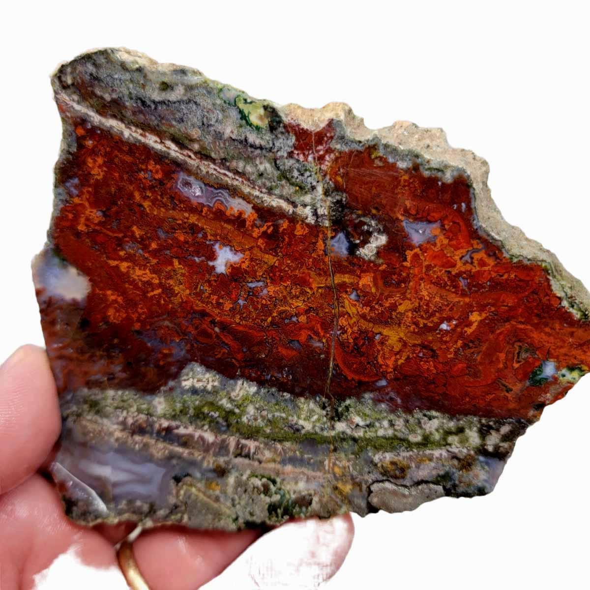 Red Lightning Agate Slab! Lapidary Stone Slab!