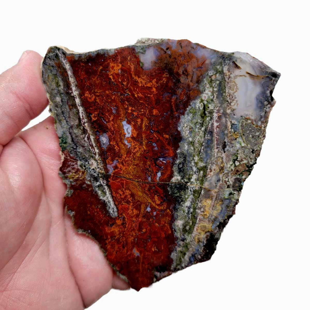Red Lightning Agate Slab! Lapidary Stone Slab!